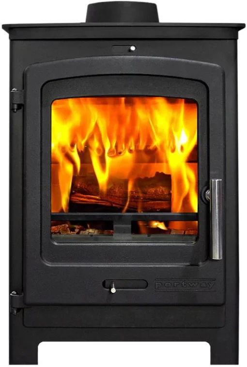 Portway P1 Contemporary Multifuel Black Standard Stove – N.E. Stoves